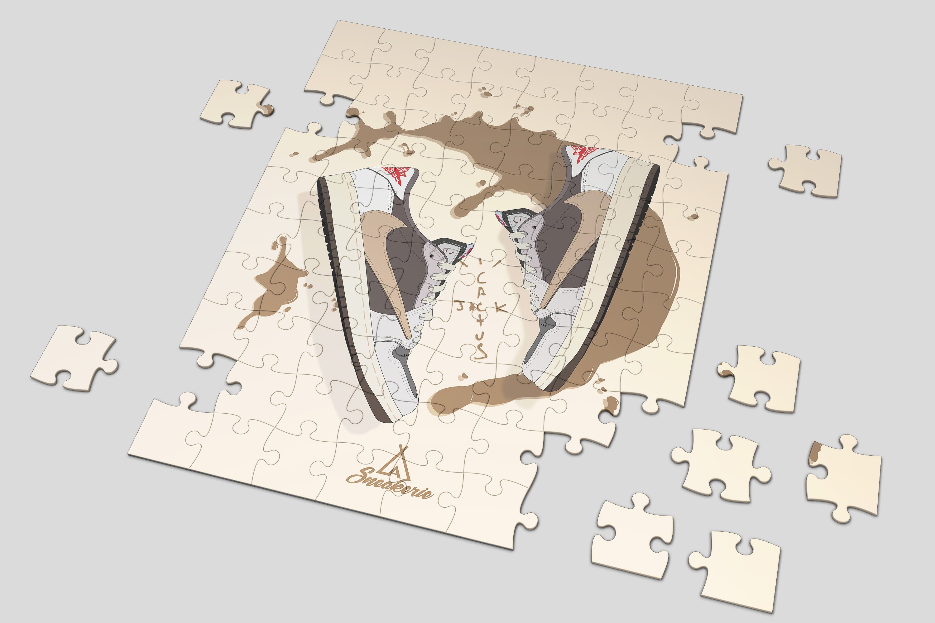 Puzzle Air Jordan 1 Low OG Reverse Mocha X Travis Scott | La Sneakerie